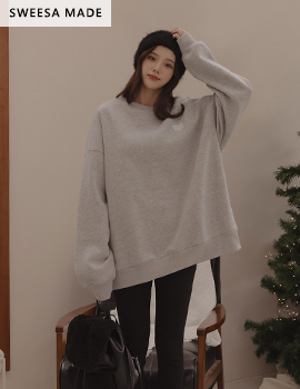 【現貨】SWEESA MADE X'mas刺繡內絨毛大學T(男女共穿)ML - SWEESA